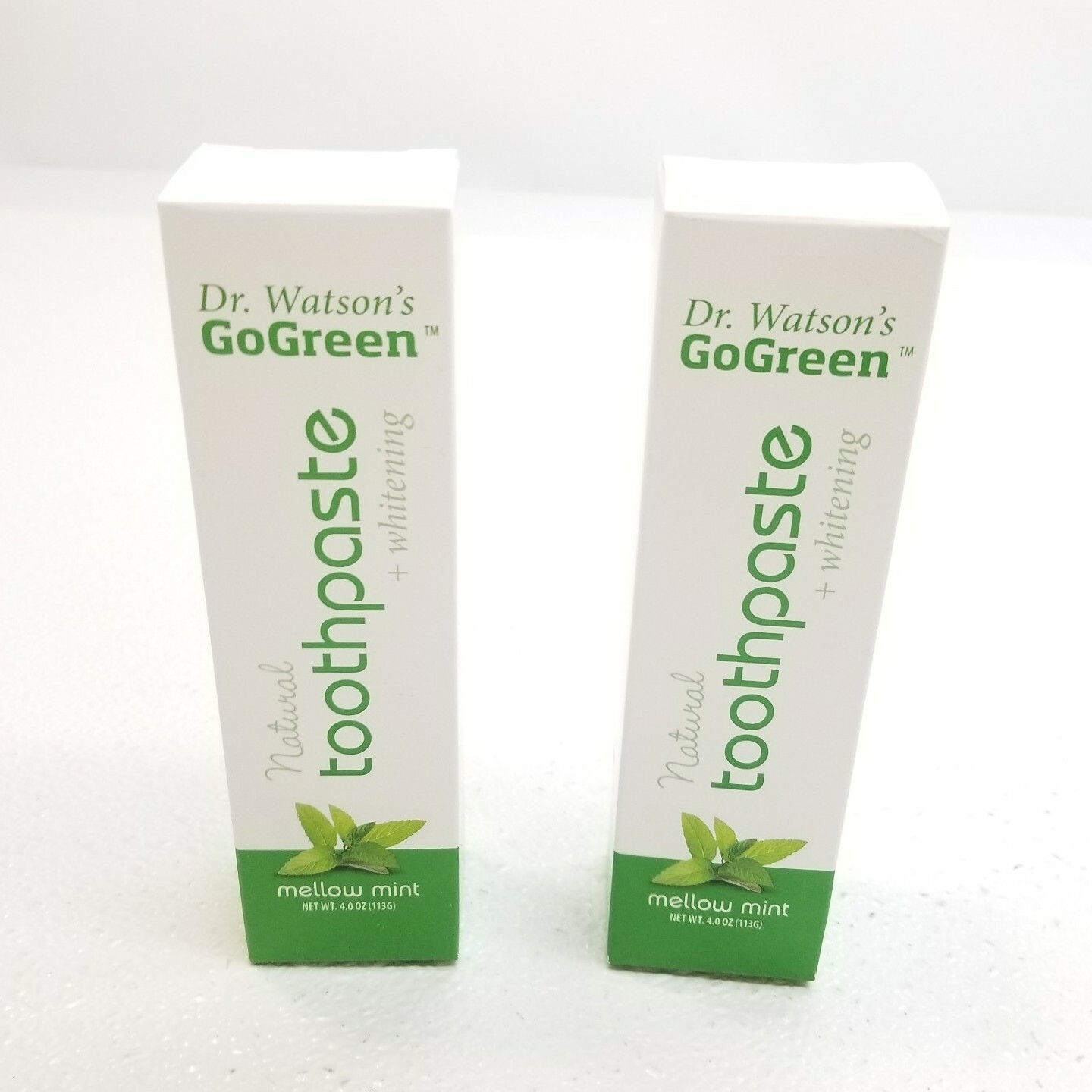 LOT OF 2 - Dr. Watson GoGreen Natural Toothpaste + Whitening Mellow ...