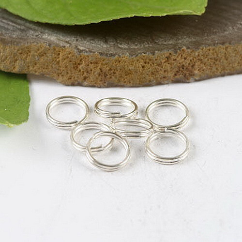 300pcs silver tone 8mm splite jump rings findings h0839 | eBay
