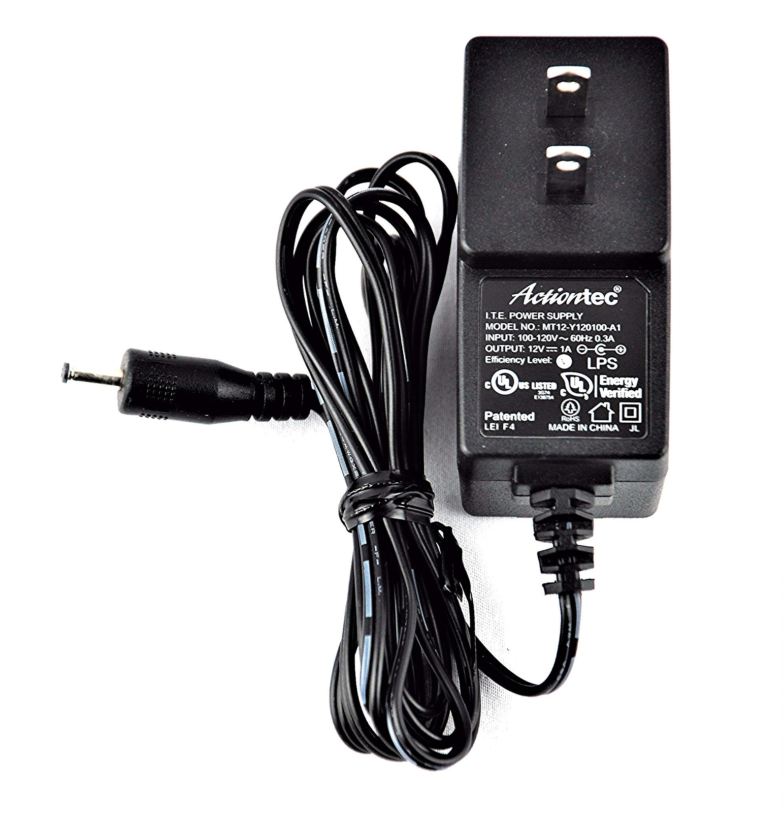 ACTIONTEC I.T.E. POWER ADAPTER MT12-Y120100-A1 100-120V 60HZ 0.3A 12V ...