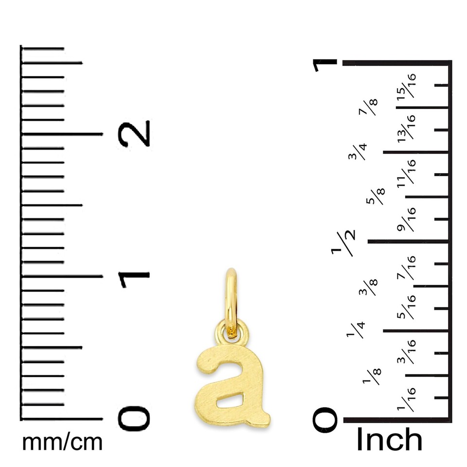 Solid Gold Lowercase Initial Charm in 10k or 14k, Tiny Letter Charm for ...
