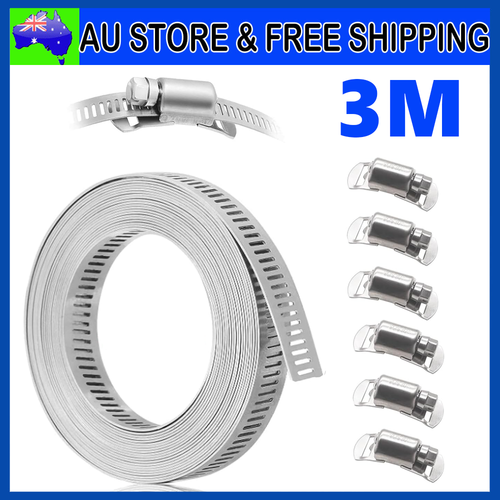 304 Stainless Steel Worm Clamp Hose Clamps Strap W/ Fasteners ...