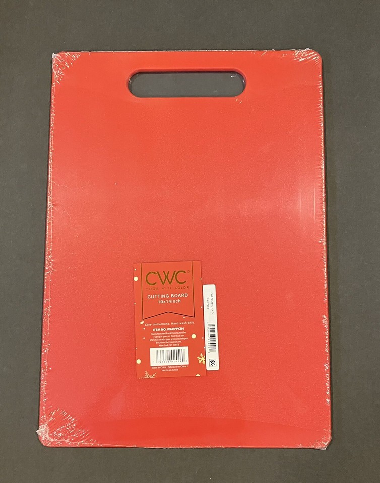 New~ CWC ~ Cook With Color~Red & Black Tartan ~ 10” X 14” Cutting Board ...