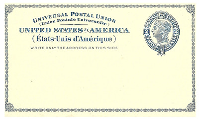 US Universal Postal Union Liberty Postal Card 2 Cent Postcard Unposted ...