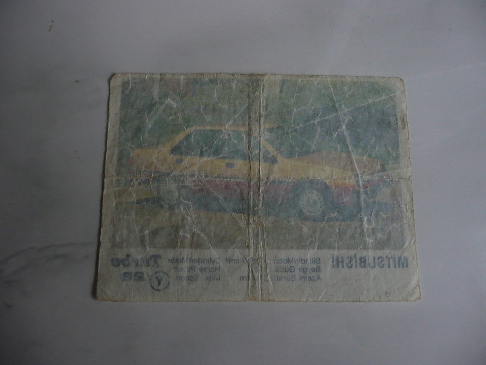 #28 Mitsubishi Turbo wrapper Bubble Chewing gum Very rare Y collection ...