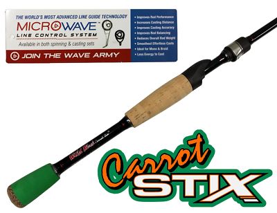 Carrot Stix SPINNING 6' 7" Medium Heavy Wild Black Fishing Rod Micro ...