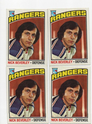NICK BEVERLEY 1976/77 TOPPS NEW YORK RANGERS 4X LOT | eBay
