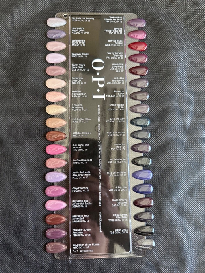 OPI Color Chart - Gel Color, Infinite Shine, Nail Lacquer, Powder ...