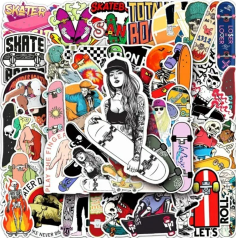 10 Skateboard Graffiti Stickers Pack – Vinyl Decals Laptop Helmet ...