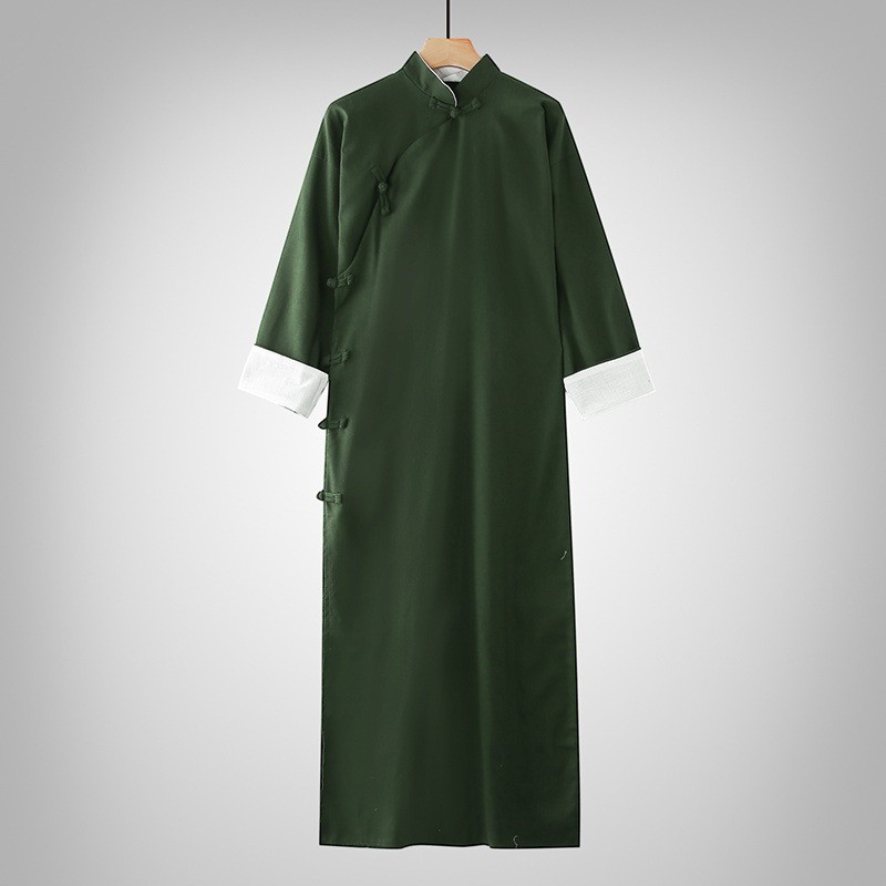 Wing Chun Men Robe Cheongsam Tai chi Kung Fu Suit Martial Arts Cotton ...