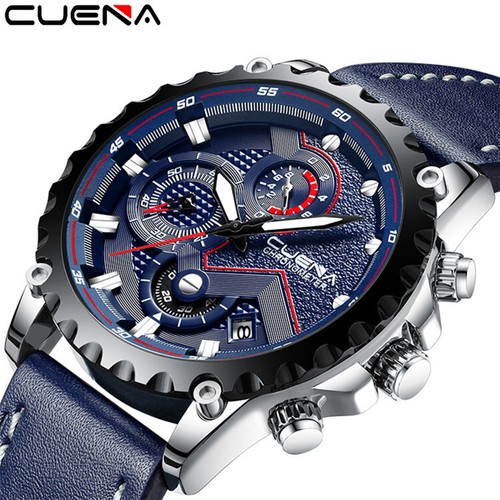 CUENA Six Pin Belt Casual Fashion Men's Waterproof Quartz Watch ...