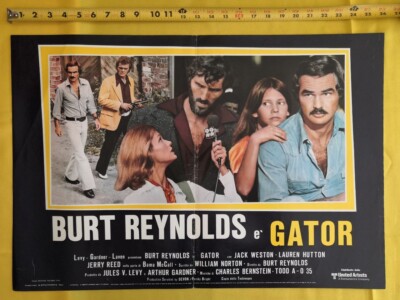 1976 GATOR Burt Raynolds Lauren Hutton Italian Fotobusta Movie Poster ...