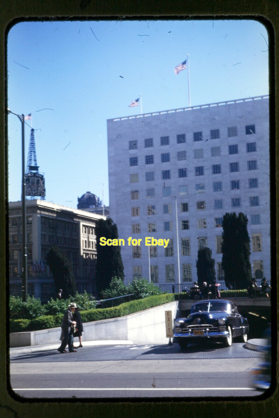 Cadillac Car at San Francisco California in 1940's, Kodachrome Slide aa ...