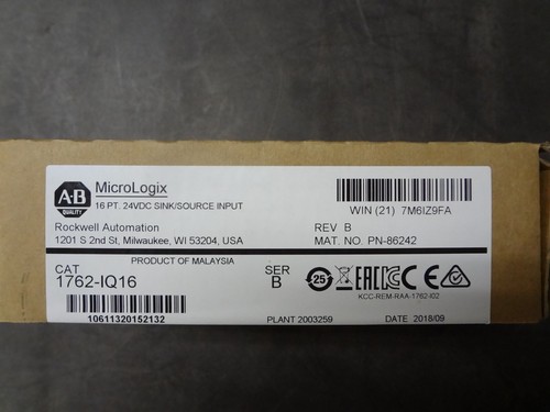 Allen-Bradley MicroLogix 1762-IQ16 16-Port 24VDC Sink/Input Module ...