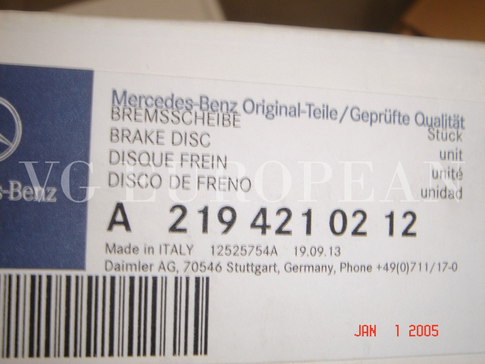 Mercedes-Benz C CLS SL SLK E 63 55 AMG Class Genuine Front Brake Disc ...