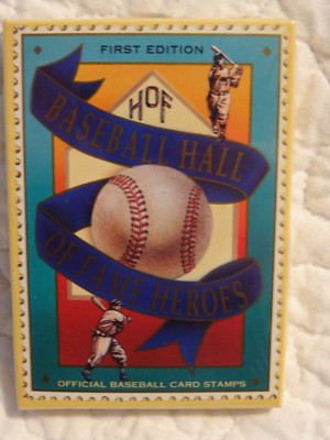 First Edition HOF Hall of Fame Heroes Baseball Card Stamps Sealed 12 ...
