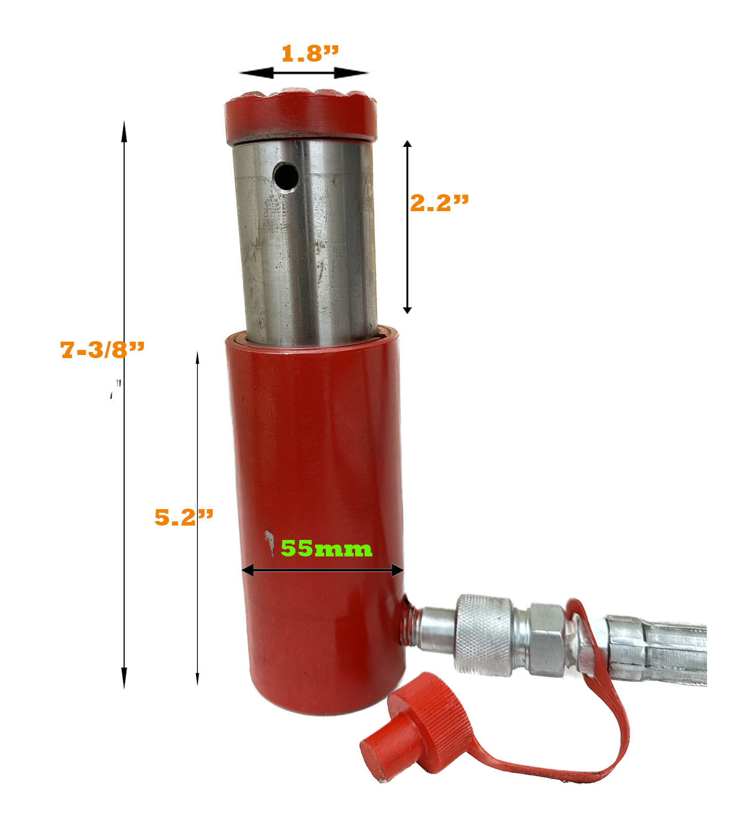 10T Single Acting Mini Hydraulic Ram Cylinder 2" Stroke Porta Power ...