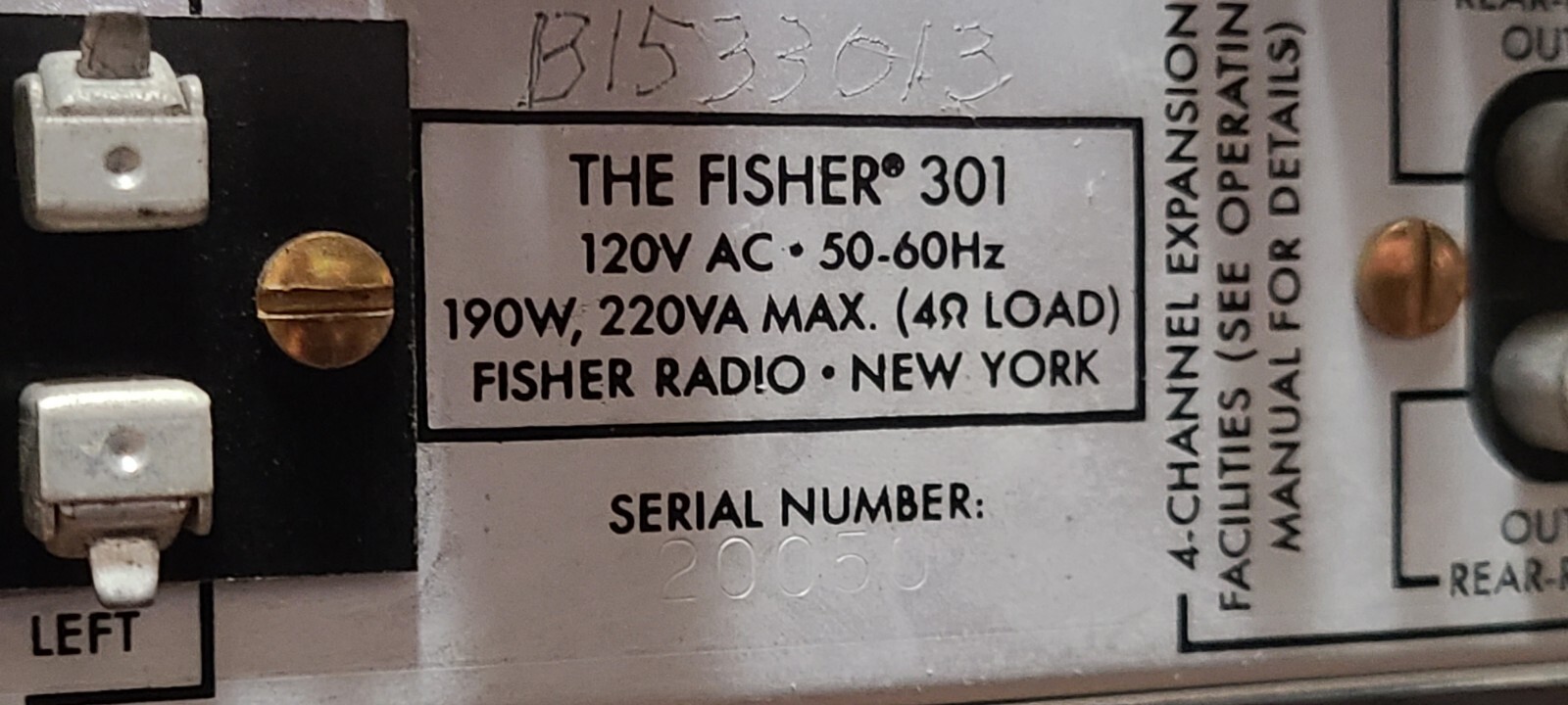 Vtg 70's Fisher 301 AM/FM Stereo Receiver w/Real Wood Cabinet & User ...