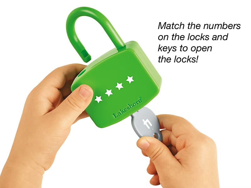 LAKESHORE EDUCATIONAL UNLOCK IT NUMBER MATCH Single LOCKS & KEYS ...