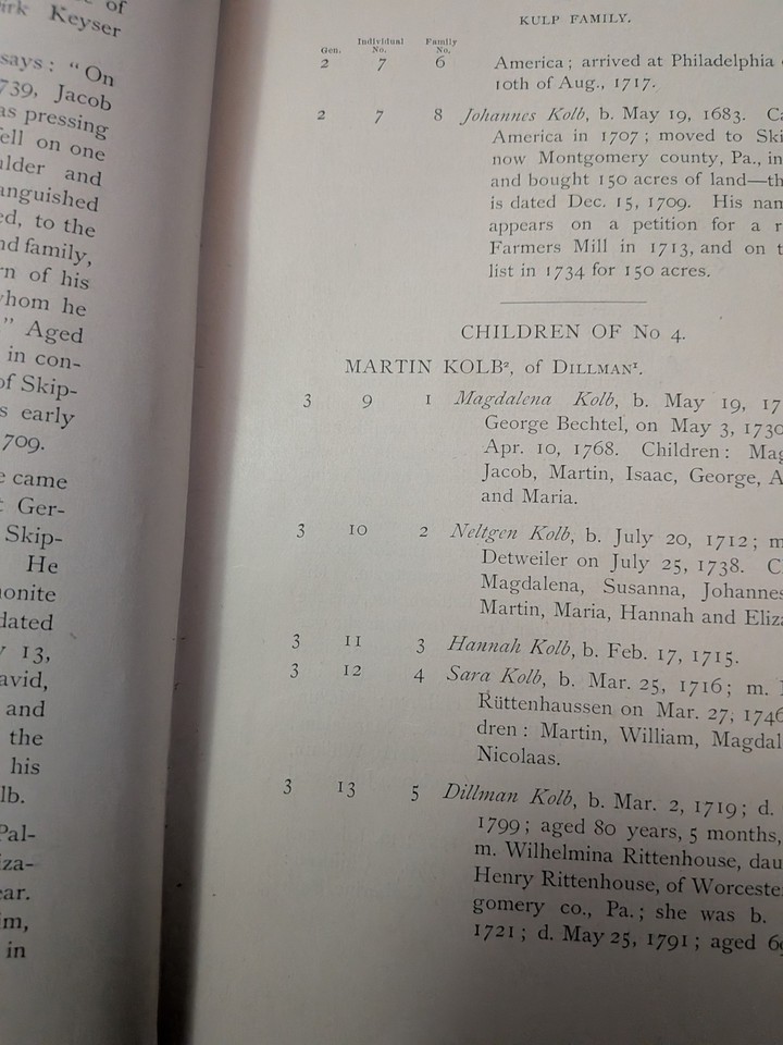 A Genealogical History of the Kolb, Kulp or Culp Family | eBay