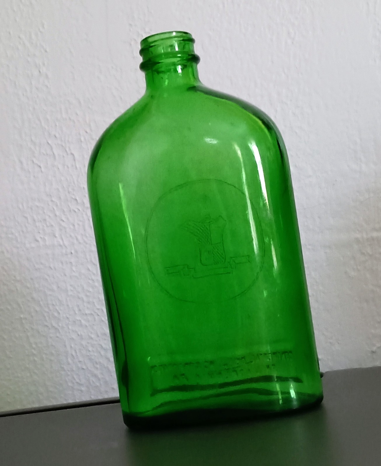 vintage continental distilling corp. green glass liquor whiskey bottle ...