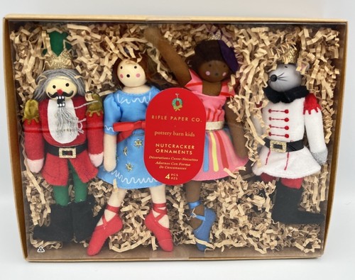 POTTERY BARN KIDS RIFLE PAPER CO NUTCRACKER CHRISTMAS ORNAMENTS SET CLARA BALLET | eBay