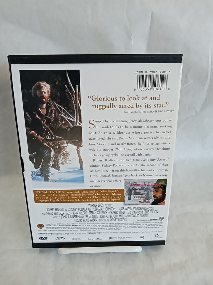 JEREMIAH JOHNSON DVD MOVIE, ROBERT REDFORD, WILL GEER, ALLYN ANN ...