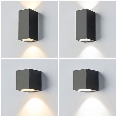 Modern Black White Up Down PVC Wall Light GU10 IP65 Outdoor lamp Garden ...