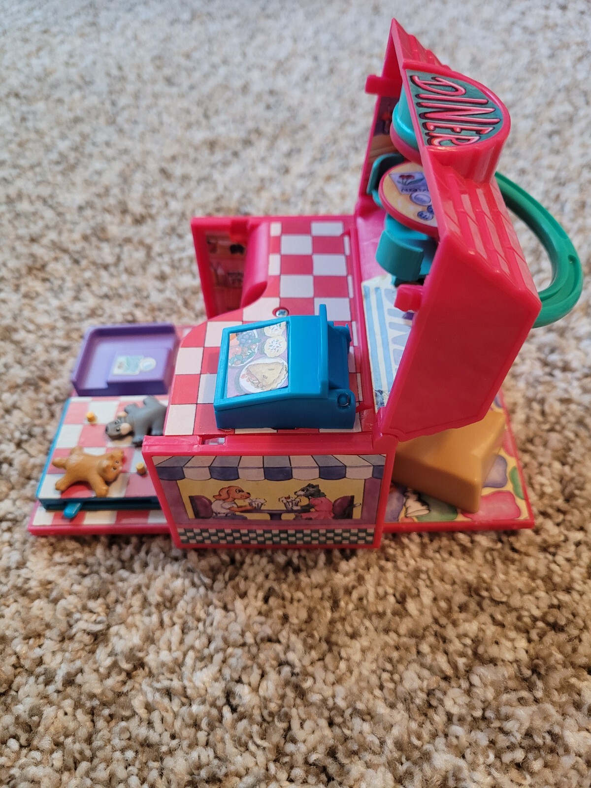 Vintage 1995 Galoob Mini Pound Puppies Diner Compact Playset w/ 2 ...