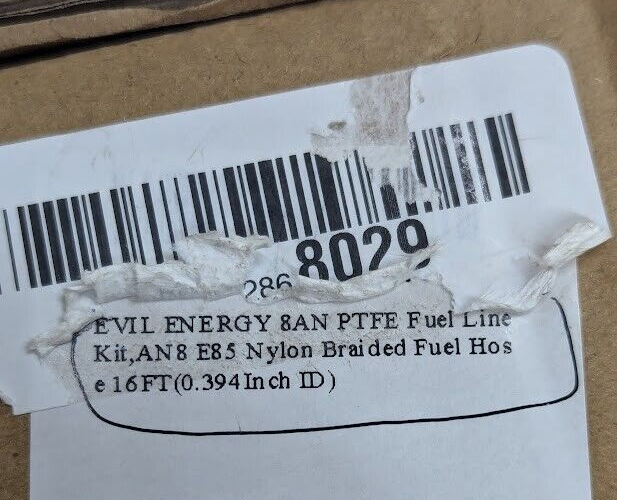 EVIL ENERGY KT00654BB 8AN PTFE Fuel Line Kit,E85 Nylon Braided Fuel ...