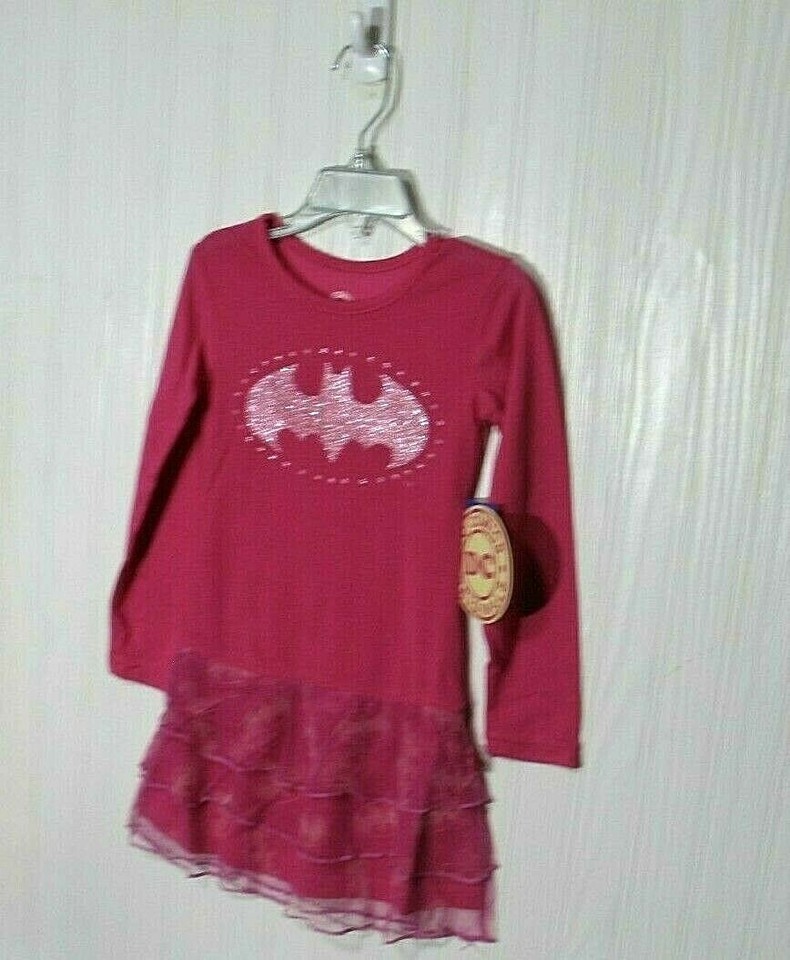 Girls DC Comics Batman Nightgown Size XS 4-5 Pink Pajama NWT | eBay