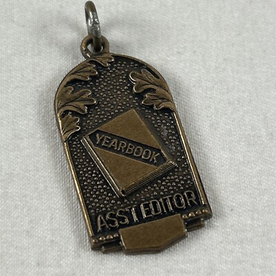 Jostens Yearbook Assistant Editor Charm 1” Brass High School College | eBay