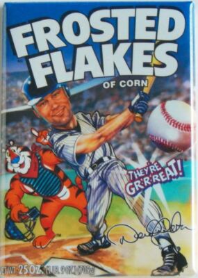 Derek Jeter Frosted Flakes MAGNET Vintage Cereal Box 2"x3" Refrigerator ...