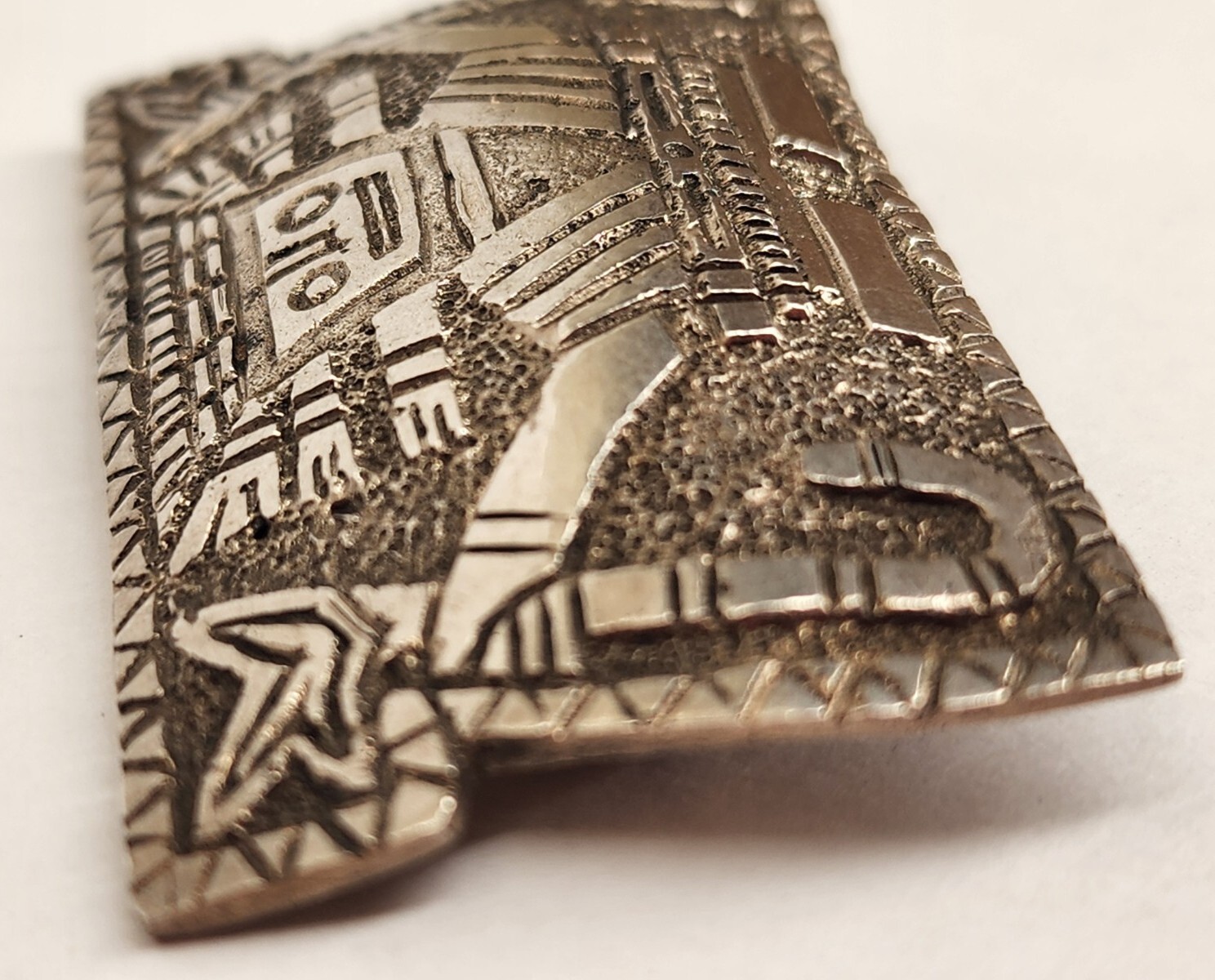 Vintage Chavez 800 Stamped Silver Peru Peruvian Rectangle Brooch Pin ...