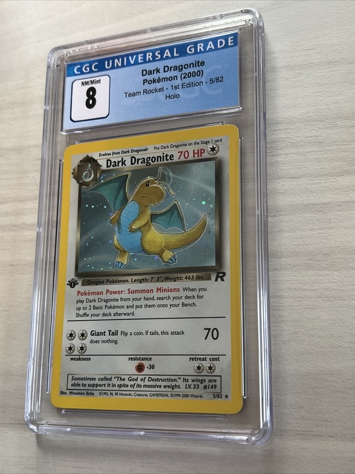 Pokémon TCG 5/82 Dark Dragonite 1st Edition Holo CGC 8 With Swirl! 🌀 | eBay