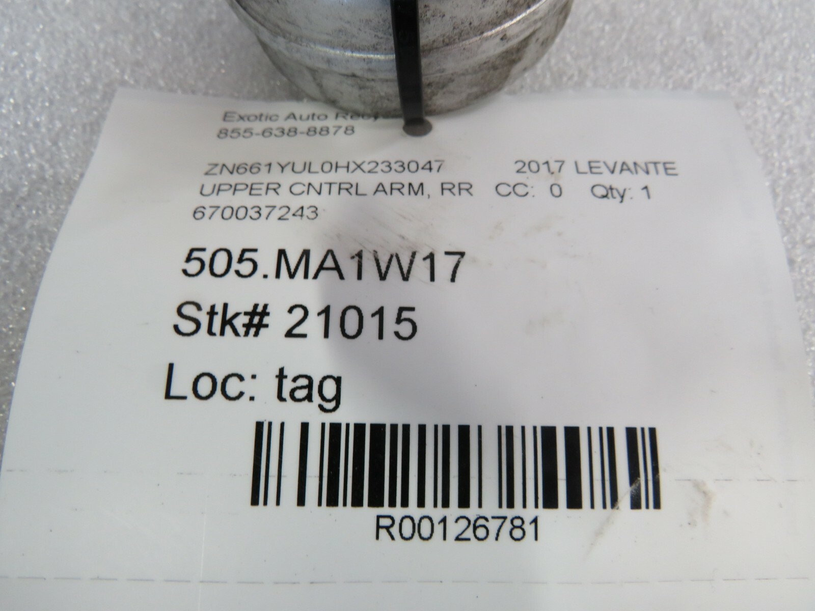 Maserati Levante, Rear Upper Control Arm, Used, P/N 670037243 | eBay