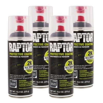 U-POL 4884 Raptor 2K Basalt Gray Spray-On Truck Bedliner Aerosol 4 Pack ...