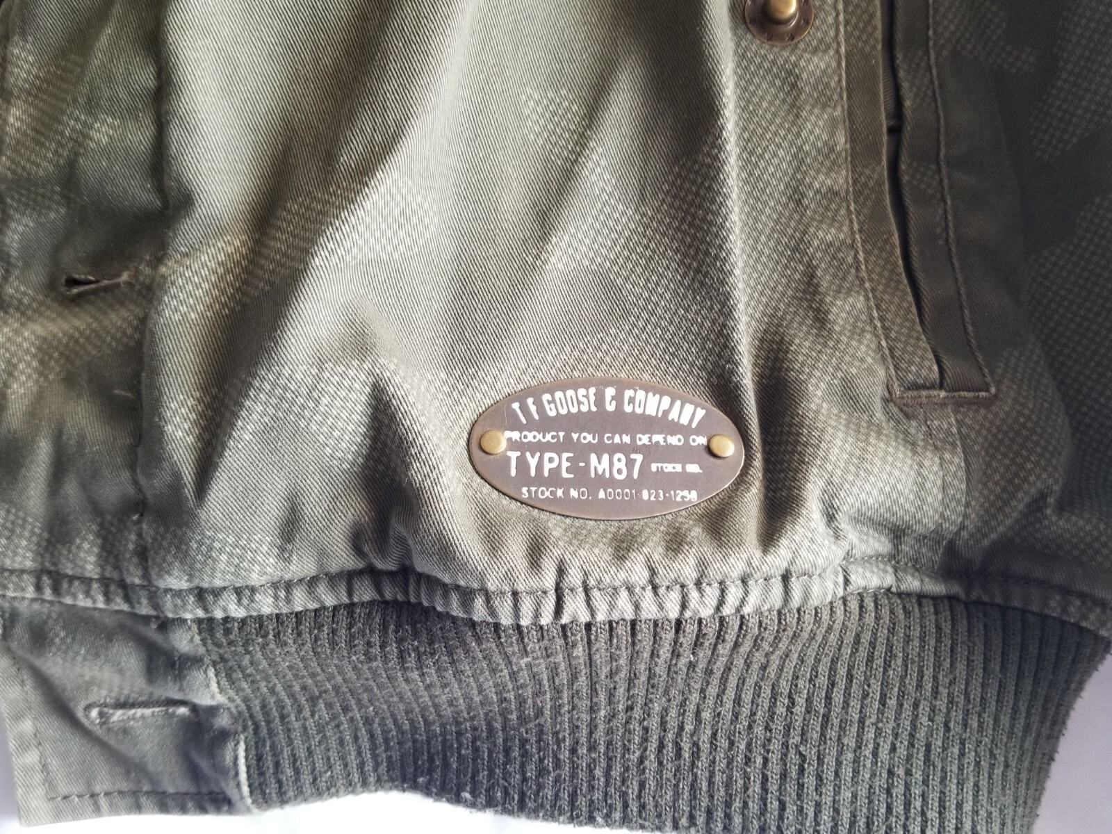 TRIPLE FAT GOOSE TYPE-M87 STOCK #A0001-823-1258 BLACK CAMO JACKET SIZE ...