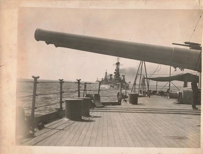 US Navy Battleship Battery Guns 1920s Photo Cannon Ship Battery ...
