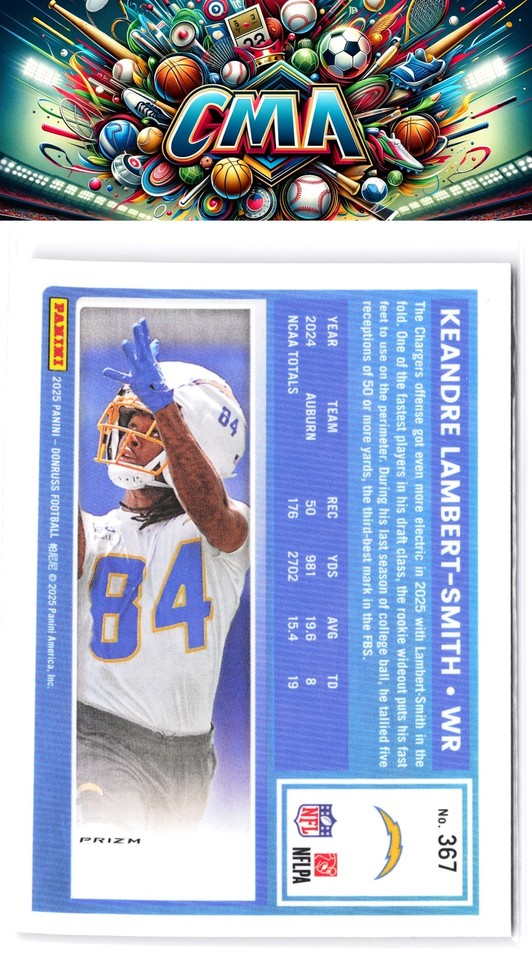 2025 Donruss #367 KeAndre Lambert-Smith Optic Rated Rookies Preview Red ...