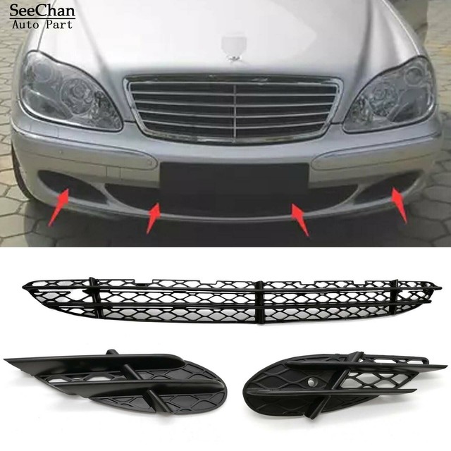Bumper Lower Grill Fog Light Grille Left & Right for Mercedes-benz W220 ...