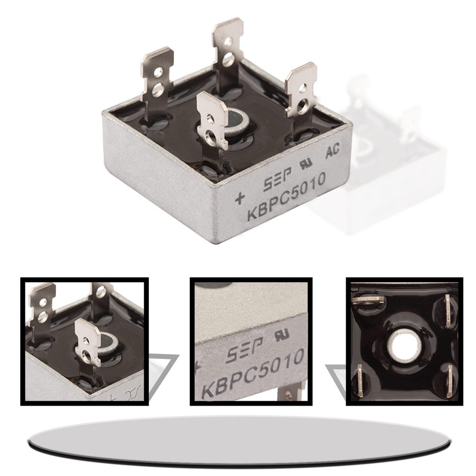 5/10Pcs 1000V 50A Metal Case Single Phase Diode Bridge Rectifier ...