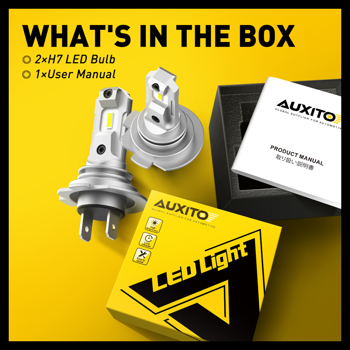 AUXITO H7 LED Headlight Globes Bulbs 24000LM Replace Xenon Halogen ...