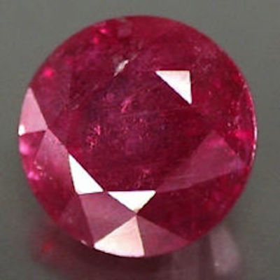 Lab Created Ruby With Visible Inclusions Round Faceted Loose Stones ...