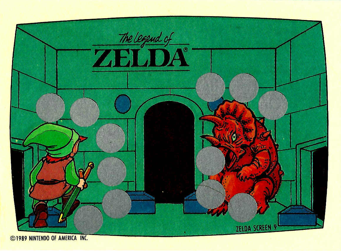 NINTENDO TOPPS SCRATCH GAME CARD, THE LEGEND OF ZELDA, SCREEN 9 OF 10 ...