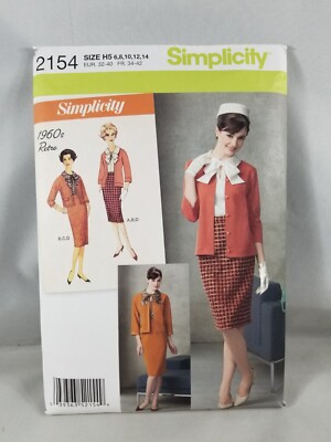 Simplicity 60's Retro Blouse Skirt Jacket Cardigan Sewing Pattern 2154 ...