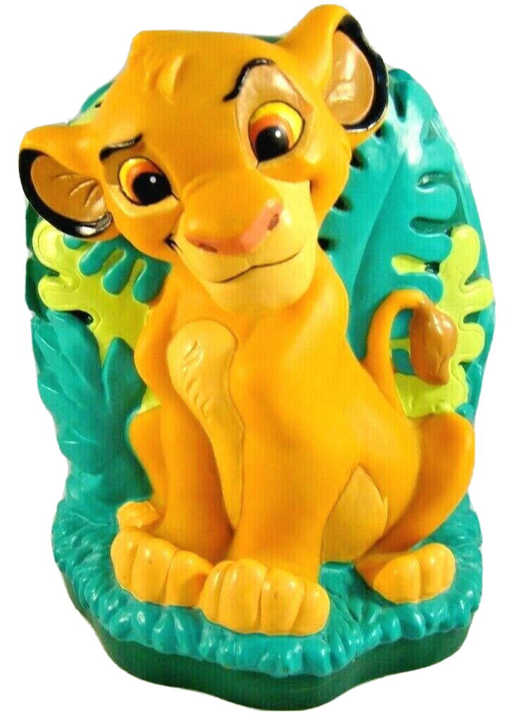 Disney Simba Lion King Coin Piggy Bank With Stopper Vintage 1994 Young ...