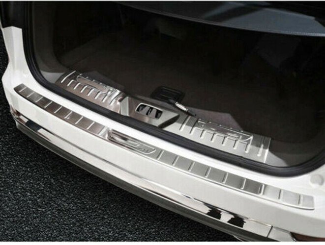 Silver Rear Door Sill Scuff Plate Trims For Lincoln Aviator 2020-24 ...