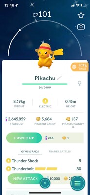 Shiny Straw Hat Pikachu Pokemon Go | eBay