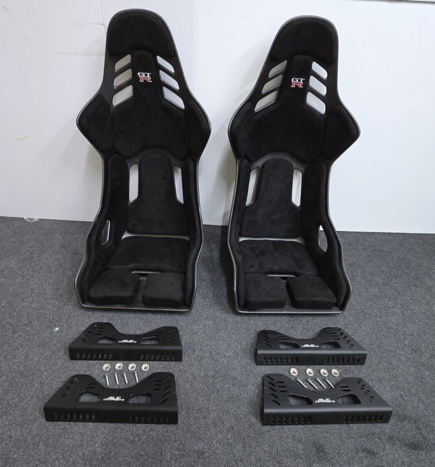 Dry Carbon Fiber Lightweight Bucket Seat With Padding & Bracket Harness ...