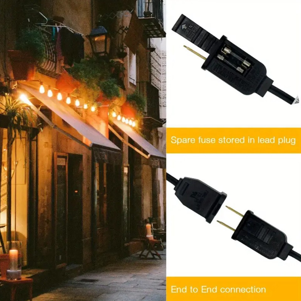 50FT - 100FT LED Outdoor String Lights Dimmable Waterproof ST38 LED ...